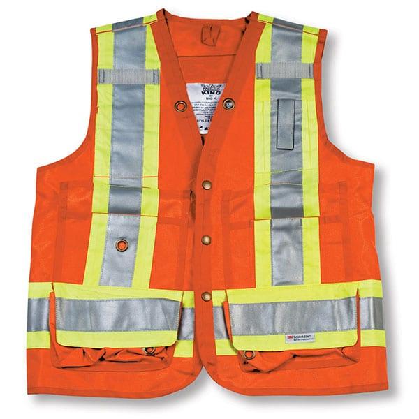 Big K - 100% Poly Hi-Vis Surveyor Vest (Orange) - Choice Field Solutions